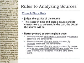 Analyzing Primary Sources | PPT