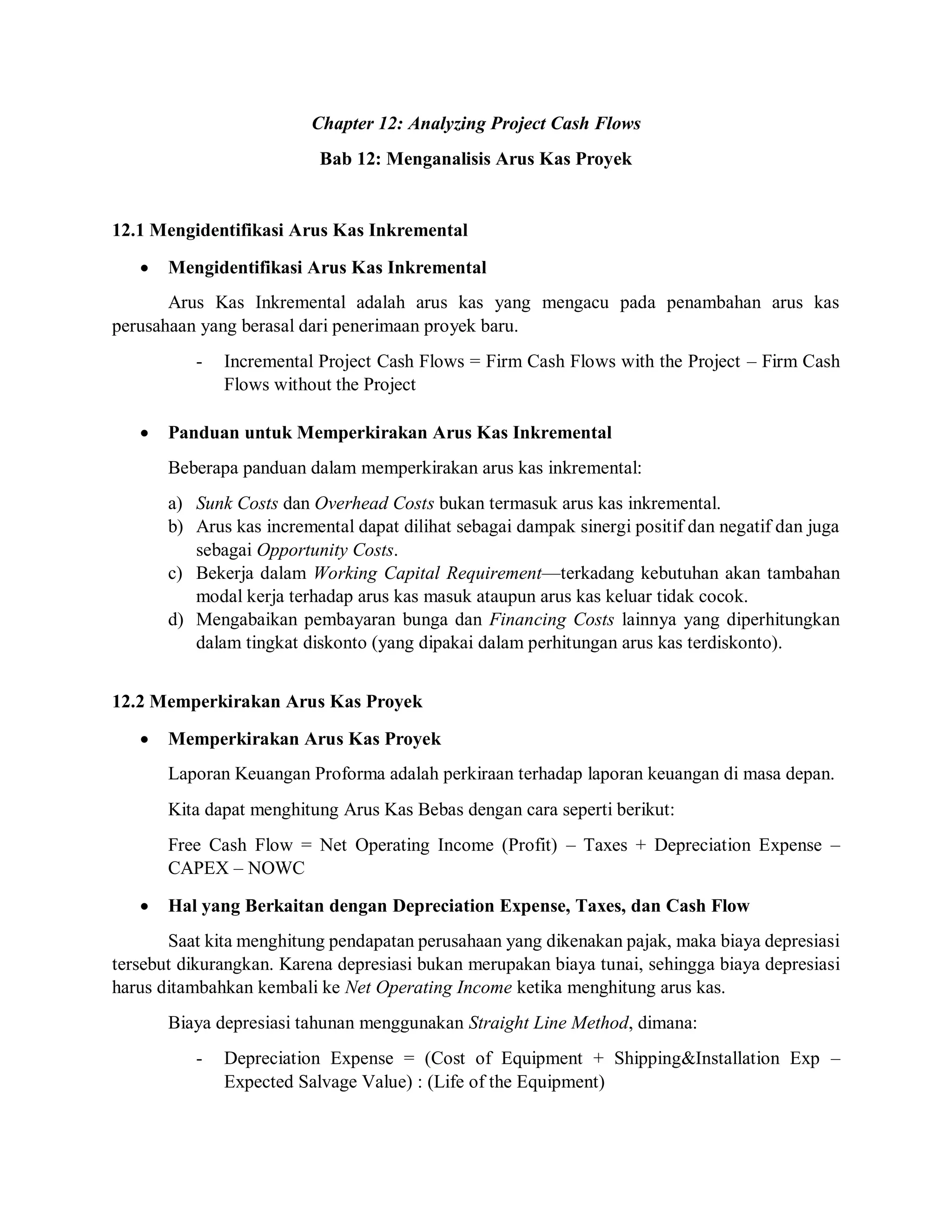 Analyzing Project Cash Flows/abshor.marantika/Kyo Laerely Jehan Pentrys/3-04 | PDF