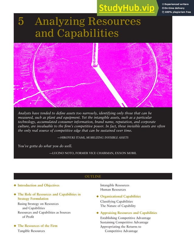 Analyzing Resources And Capabilities | PDF