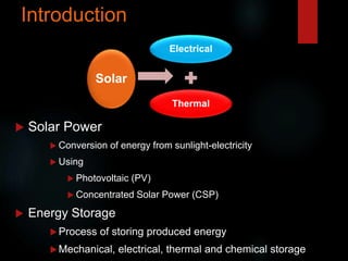 Analyzing solar energy storage systems | PPT