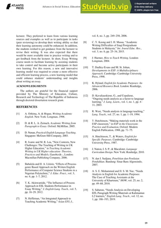 Analyzing Students Needs For Essay Writing Course At University | PDF