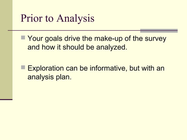 Analyzing Survey Data Ppt
