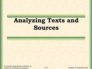 Analyzing texts and sources | PPTX