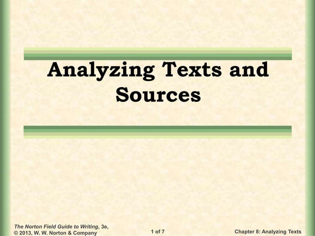 Analyzing texts and sources | PPT