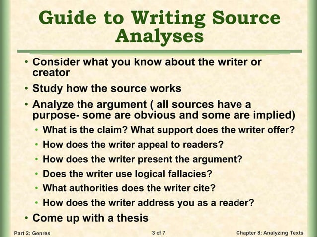 Analyzing texts and sources | PPT