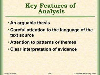 Analyzing texts and sources | PPTX