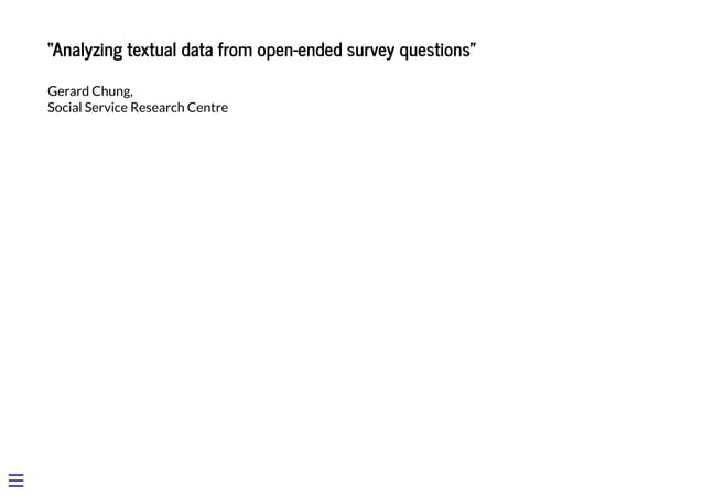 Analyzing textual data from open-ended survey questions | PDF