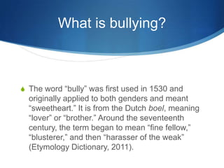 Analyzing the Bully | PPT