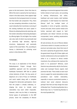 Analyzing The Dharavi Redevelopment Project Through A Capabilities And ...