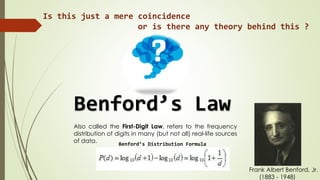 Descriptive Analysis of Benford's Law | PPT