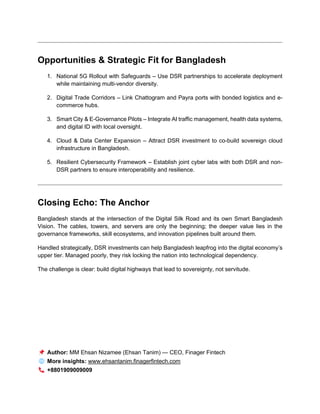 Analyzing the Impact of Digital Silk Road Initiatives on Bangladesh | PDF