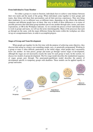 Analyzing The Organizational Behavior Chart Elements | PDF