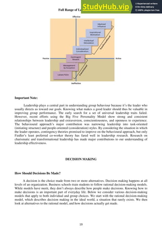 Analyzing The Organizational Behavior Chart Elements | PDF
