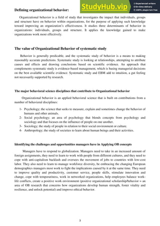Analyzing The Organizational Behavior Chart Elements | PDF