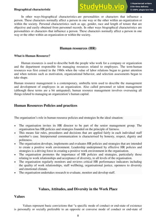 Analyzing The Organizational Behavior Chart Elements | PDF
