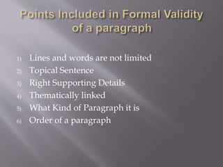 Analyzing the paragraph (Writing skills) | PPT