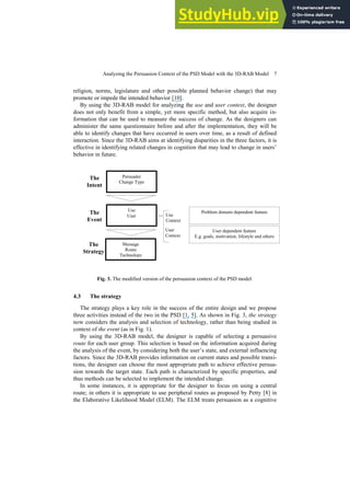 Analyzing The Persuasion Context Of The Persuasive Systems Design Model With The 3D-RAB Model ...