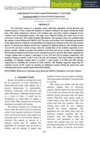 Analyzing The University Canteen Performance A Case Study | PDF