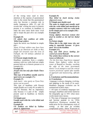 Analyzing The Use Of Tenses In English News Headlines | PDF