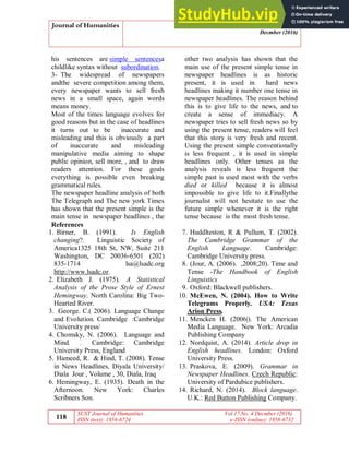 Analyzing The Use Of Tenses In English News Headlines | PDF