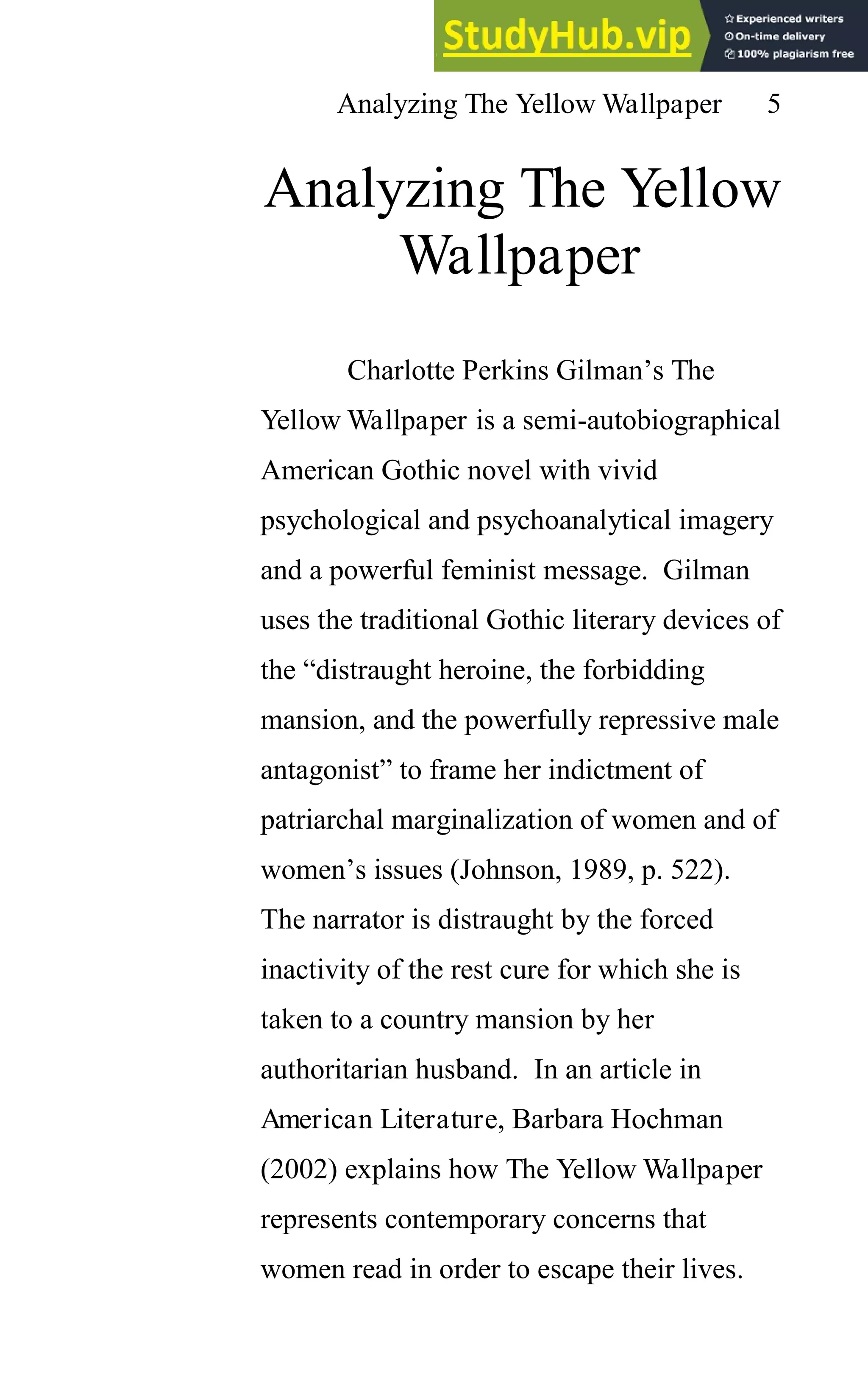 Analyzing The Yellow Wallpaper | PDF