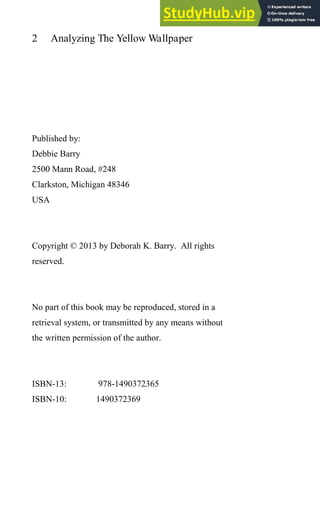 Analyzing The Yellow Wallpaper | PDF