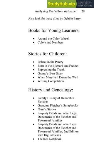 Analyzing The Yellow Wallpaper | PDF