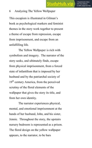 Analyzing The Yellow Wallpaper | PDF