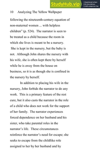 Analyzing The Yellow Wallpaper | PDF