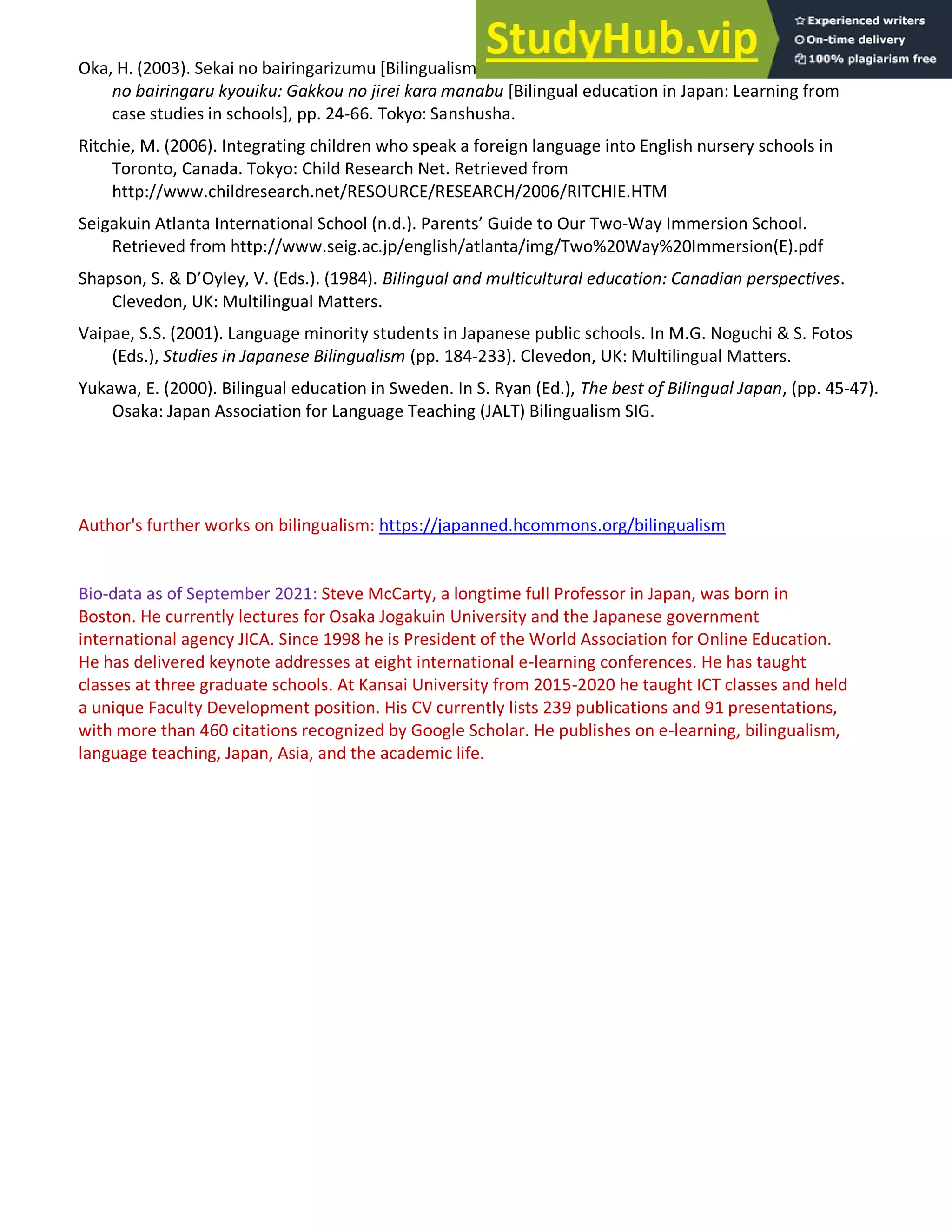 Analyzing Types Of Bilingual Education | PDF