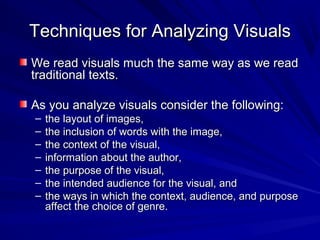 Analyzing visuals ppt | PPT | Design | Fine Art