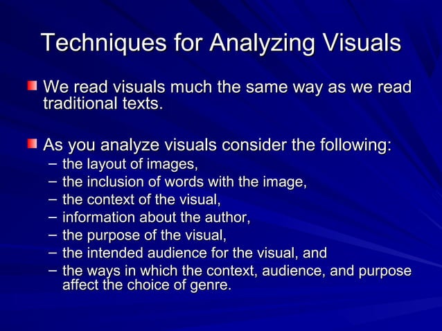Analyzing visuals ppt | PPT | Design | Fine Art