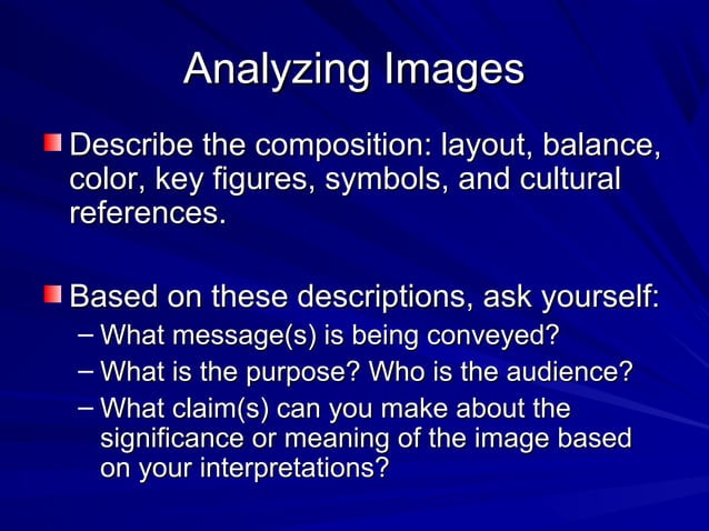 Analyzing visuals ppt | PPT | Design | Fine Art