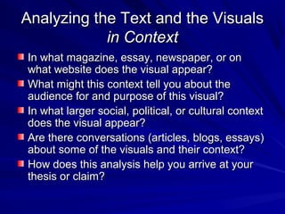 Analyzing visuals ppt | PPT | Design | Fine Art