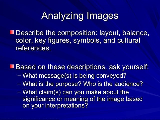 Analyzing Visuals Ppt