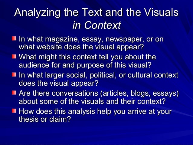 Analyzing Visuals Ppt