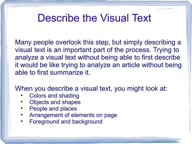 Analyzing visual texts | PPT