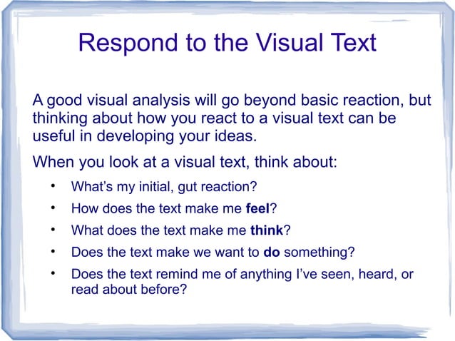 Analyzing visual texts | PPT