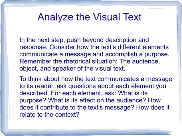 Analyzing visual texts | PPT