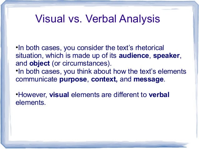 Analyzing visual texts