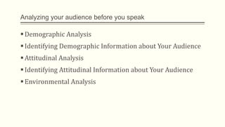 Analyzing your audience before you speak | PPT