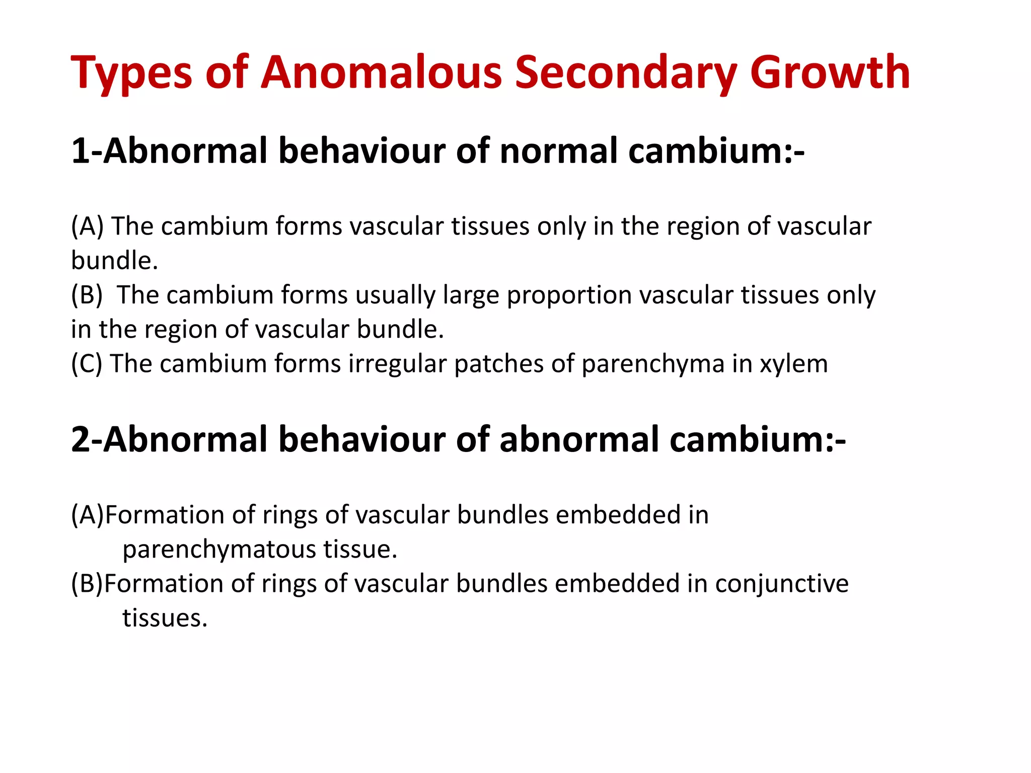 Anamalous secondary growth | PPTX