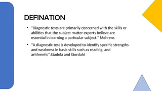 Ppt on detailed on diagnostic test .pptx