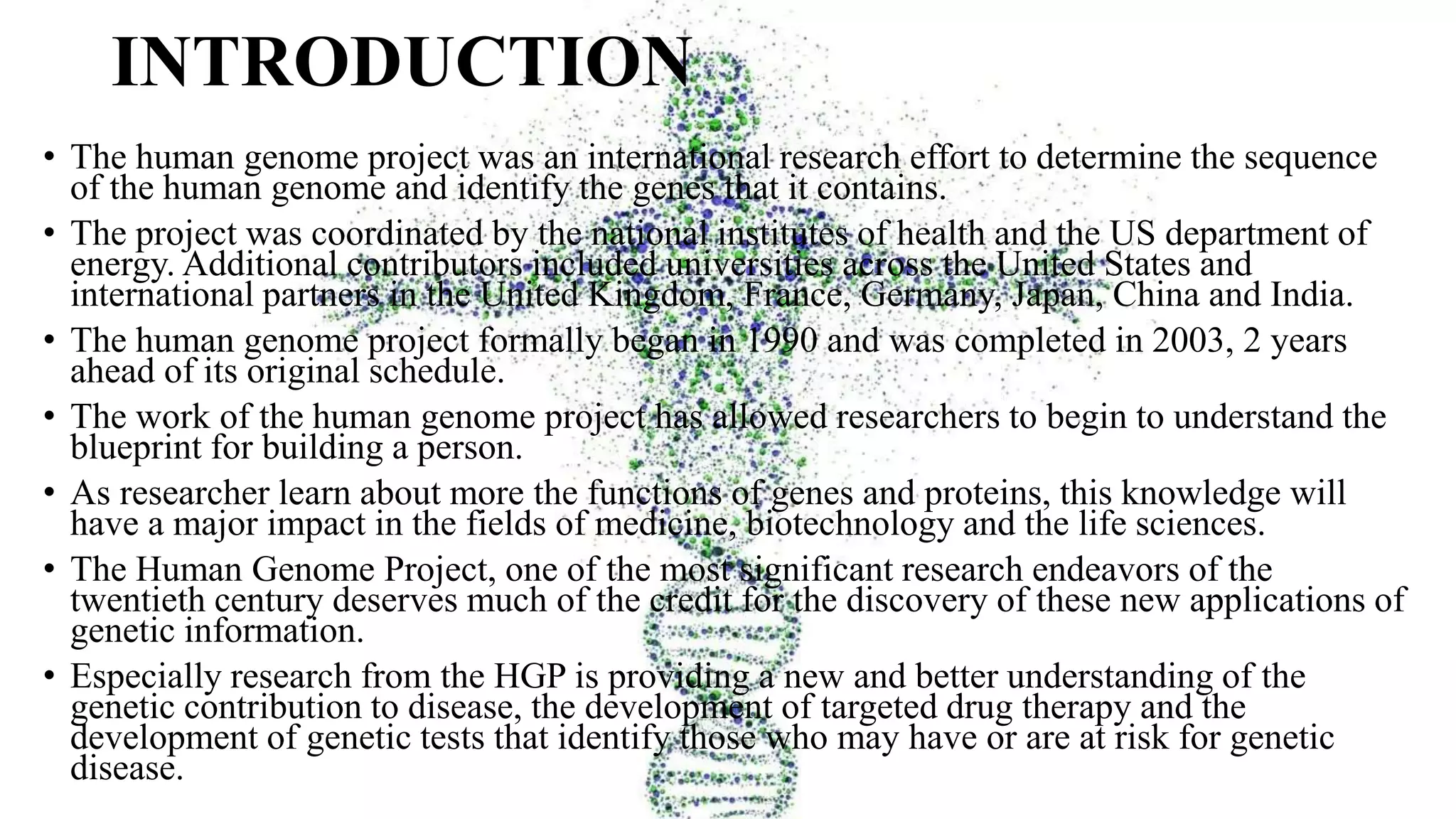 Basic concepts of Genes, Chromosomes & DNA: Human Genome Project | PPTX ...