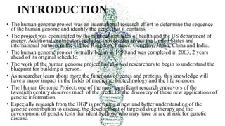 Basic concepts of Genes, Chromosomes & DNA: Human Genome Project | PPTX