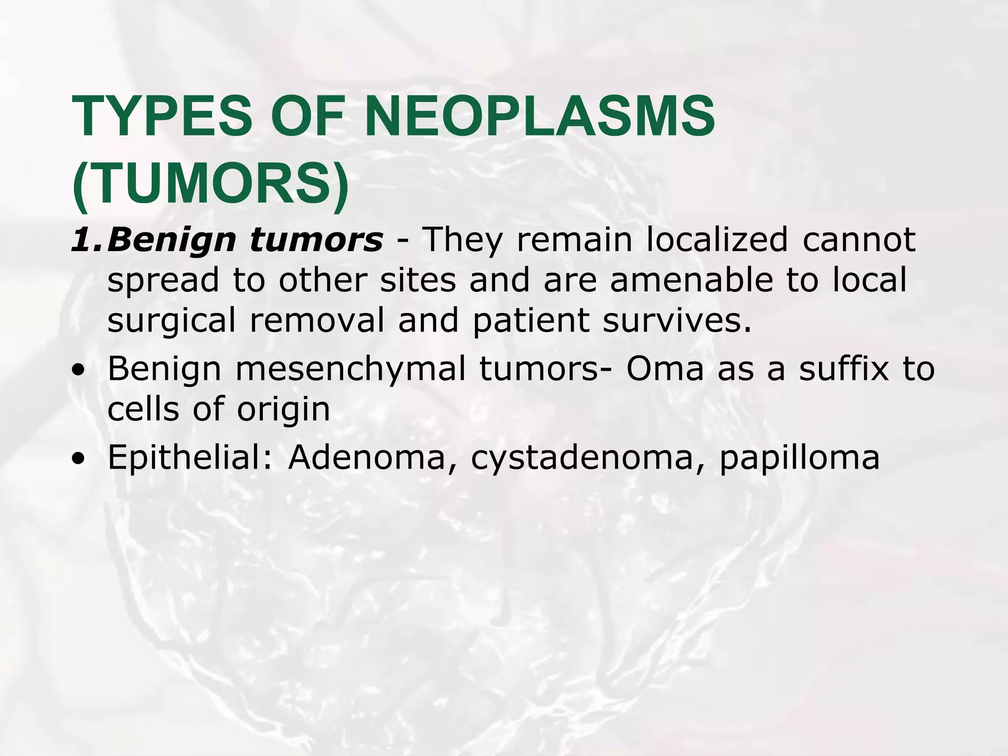Benign & malignant growth Pathology | PPTX