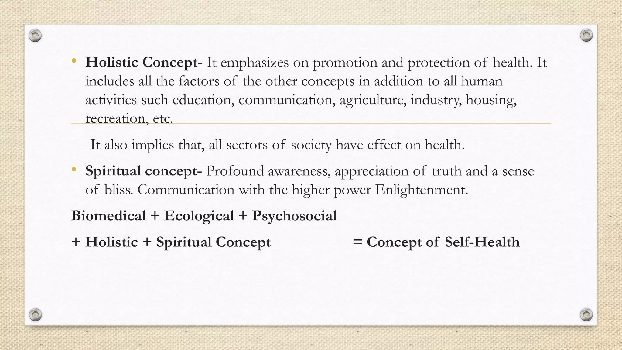 Concept of self health ppt | PPTX
