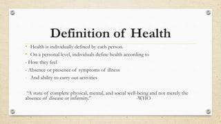 Concept of self health ppt | PPTX
