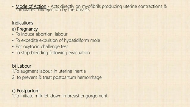 Drugs used in pregnancy, labor and puerperium | PPTX
