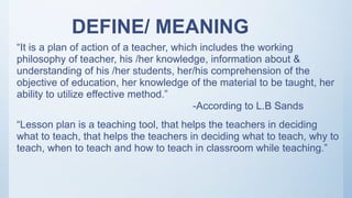 Lesson plan Introduction | PPTX